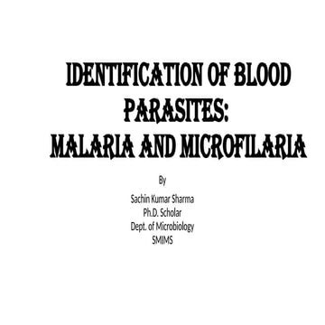 Identification of Blood parasites: Malaria and Microfilaria.pptx