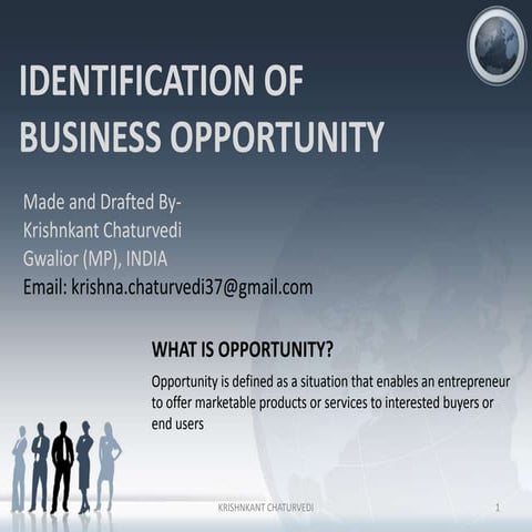 Identification of Business Opportunity | PPTX