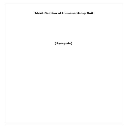 Identification of humans using gait (synopsis) | DOC | Cameras and ...