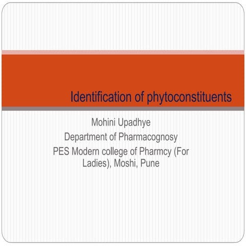 Phyochemical screening of Plant Ectracts | PPTX