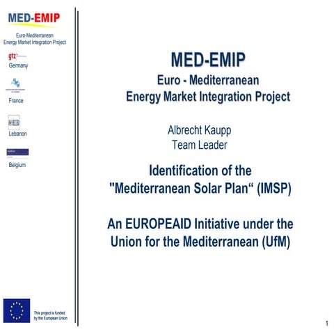 SESSION1_Identification of the mediterranean solar plan (imsp); an ...
