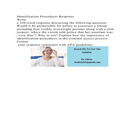 Identification Procedures ResponseWrite a 350-word response disc.docx