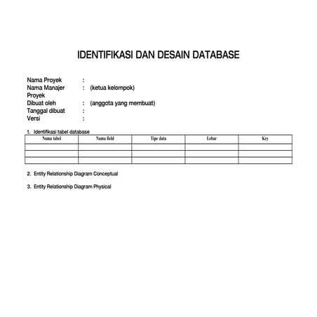 Identifikasi Dan Desain Database | DOC