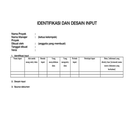 Identifikasi Dan Desain Input | DOC