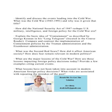 · Identify and discuss the events leading into the Cold War. Wha | PDF