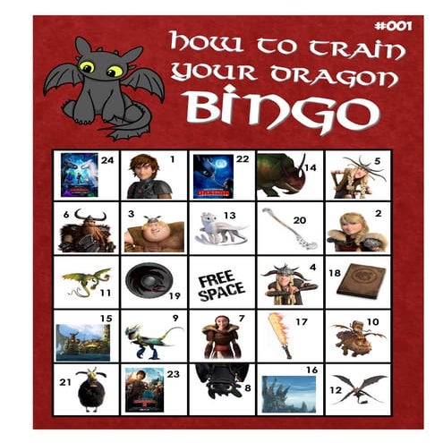 How to Train Your Dragon - BINGO Cards (full page) | PDF