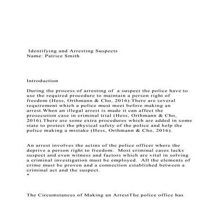 Identifying and Arresting SuspectsName Patrice Smith.docx