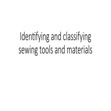 Sewing Tools and Equipment | PPTX