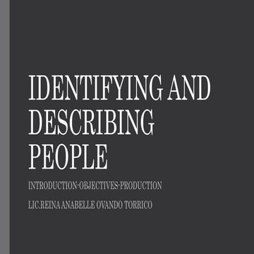 INGLES III - Identifying and describing people | PPTX