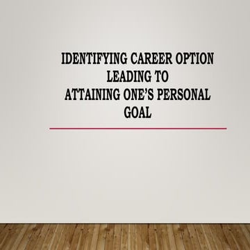 PERSONALITY DEVELOPMENT AND CAREER PATHWAYS | PPTX