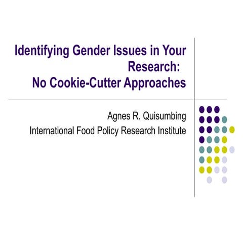 Identifying gender issues in your research | PPT