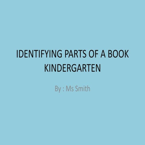Identifying parts of a book | PPTX