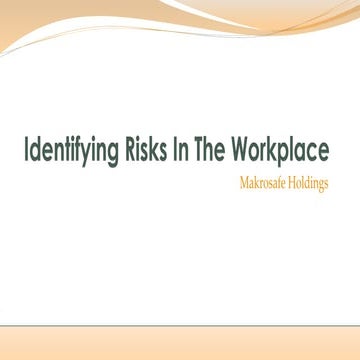 Identifying risks in the workplace | PDF