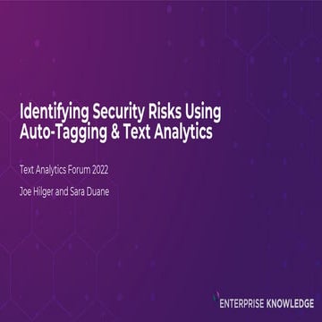 Identifying Security Risks Using Auto-Tagging and Text Analytics | PDF