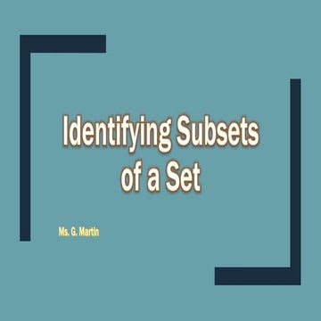 Identifying subsets of a set | PPTX