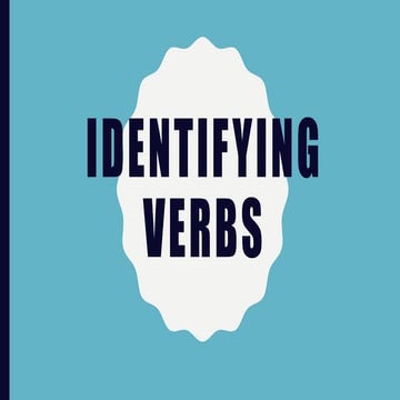 Identifying verbs | PPTX