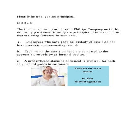 Identify internal control principles.(SO 2), CThe internal con.docx