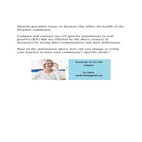 Identify prevalent issues or diseases that affect the health o.docx