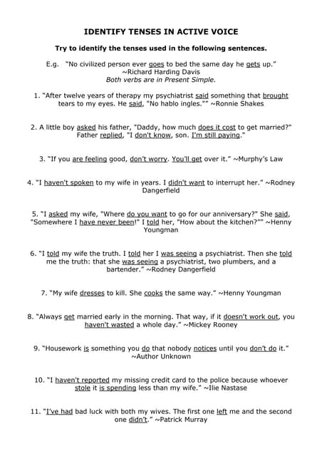 English Tenses - Correction of Mistakes | PDF