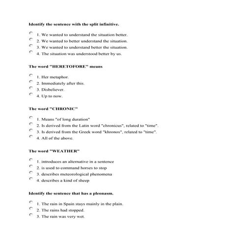 Identify the sentence with the split infinitive | DOCX | Weather | Science