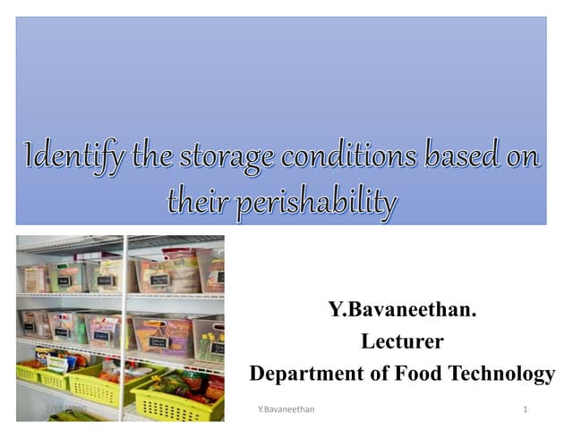 Types of food based on its perishability | PDF