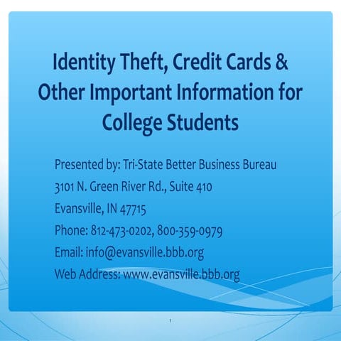 Identity Theft for College Students | PPT