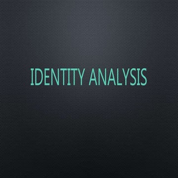Identity analysis | PPTX