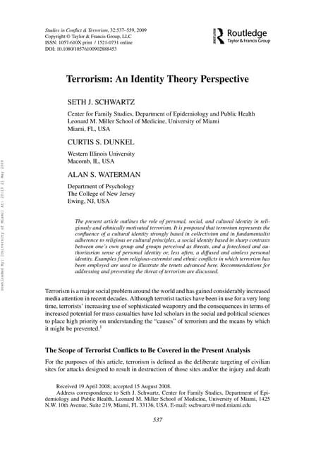 Terrorism | Types of Terrorism | Impacts of terrorism | PDF