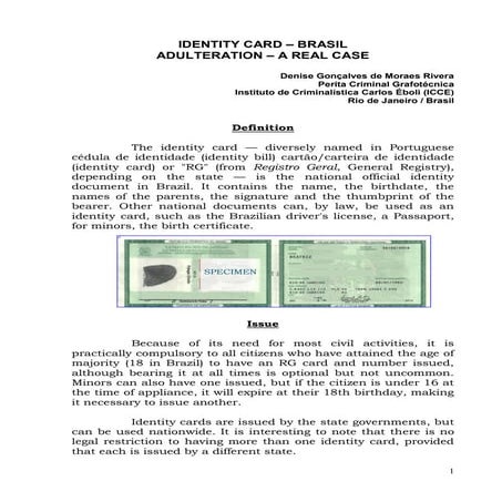 Identity card erasures and alterations - a real case | PDF