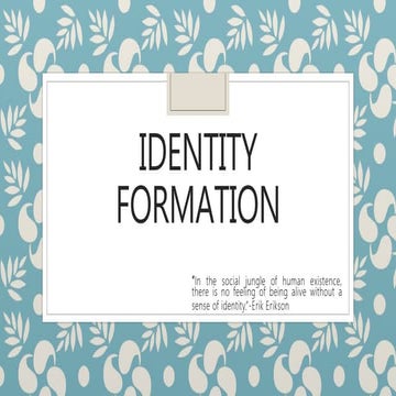 Identity formation 1 | PPT