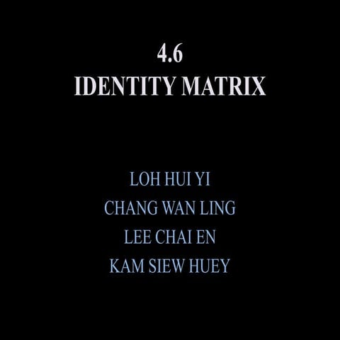 Identity matrix | PPTX