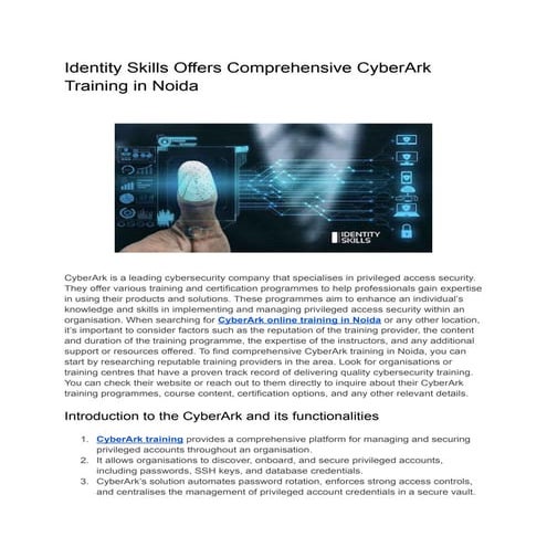 CyberArk_Certification_Training_Course_Content | PDF