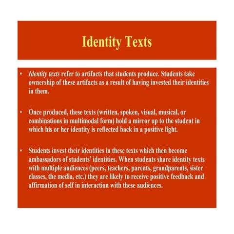 Identity texts | PPT