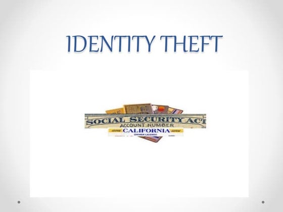 Identity Theft Presentation | PPTX | Internet Safety | Parenting