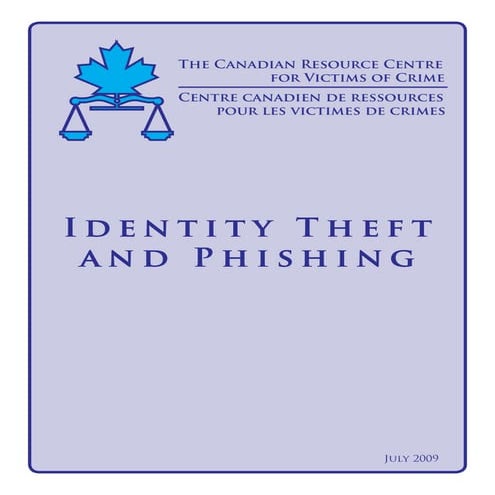 Identity Theft and Phishing - Canadian Resource Centre for Victims ...