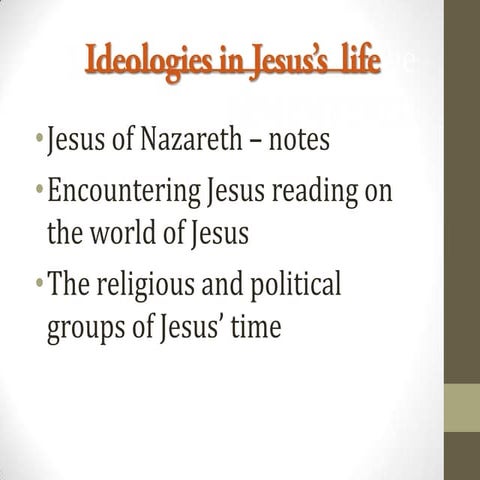 Ideologies in Jesus' Life | PPT
