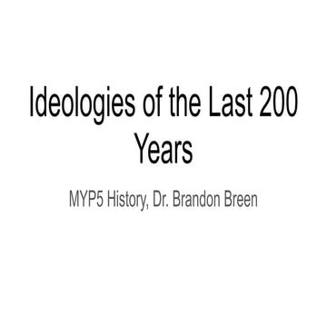 Fascism and Ideologies of the last two hundred years | PPTX