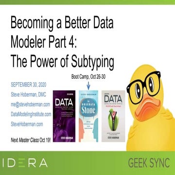 Geek Sync | Becoming a Better Data Modeler: Part 4 (The Power of Subtyping) | PPT