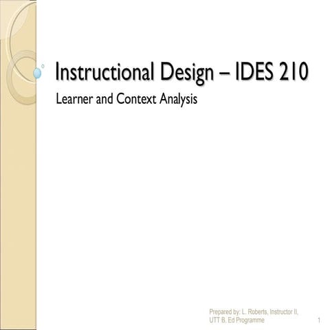 Ides 210 Session 1 Learner And Context | PPT