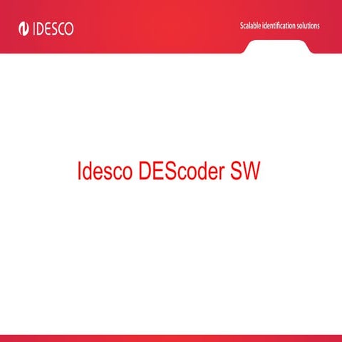 Idesco DESCoder Tutorial Presentation | PPT