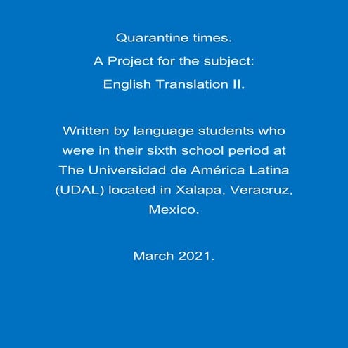 Quarantine Times Covid 19 - Reflections | PDF