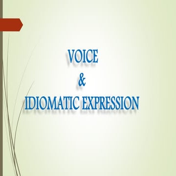 Idiomatic expression abd voice | PPTX