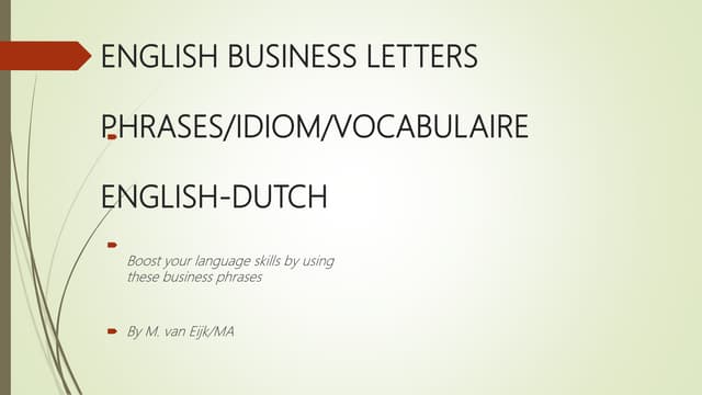 Writing formal and informal emails - M. van Eijk | PPTX