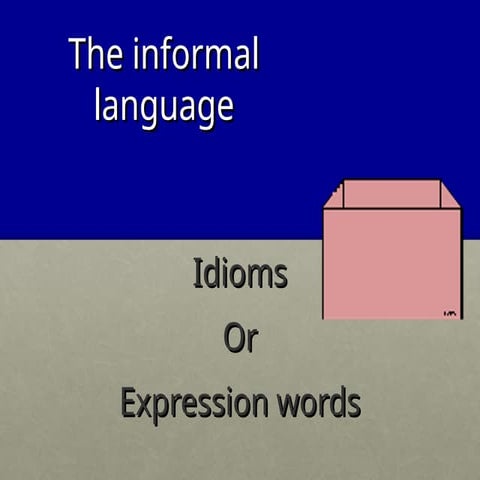 idioms.ppt to help B2 students learn vocabulary | PPT