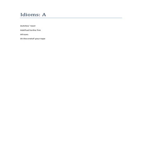 Idioms a | DOCX