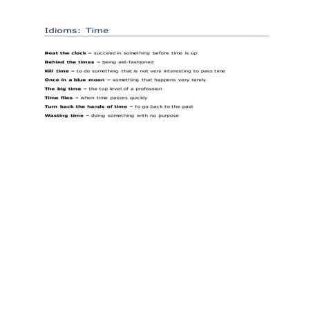 Idiom time | PDF