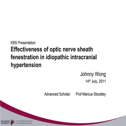 Idiopathic intracranial hypertension | PPT