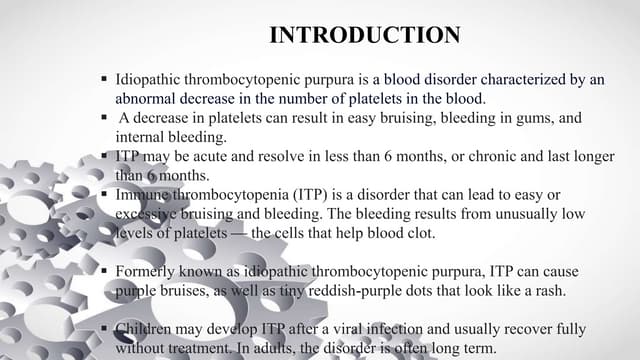Idiopathic thrombocytopenic purpura | PPTX