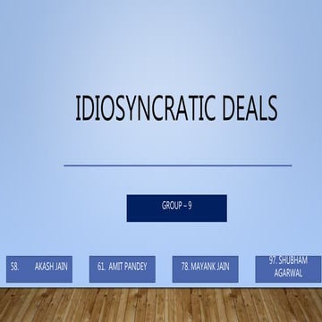 Idiosyncratic deals | PPTX