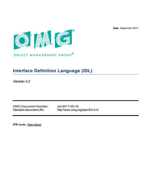 Interface Definition Language Idl Version 42 Pdf Computing 1460